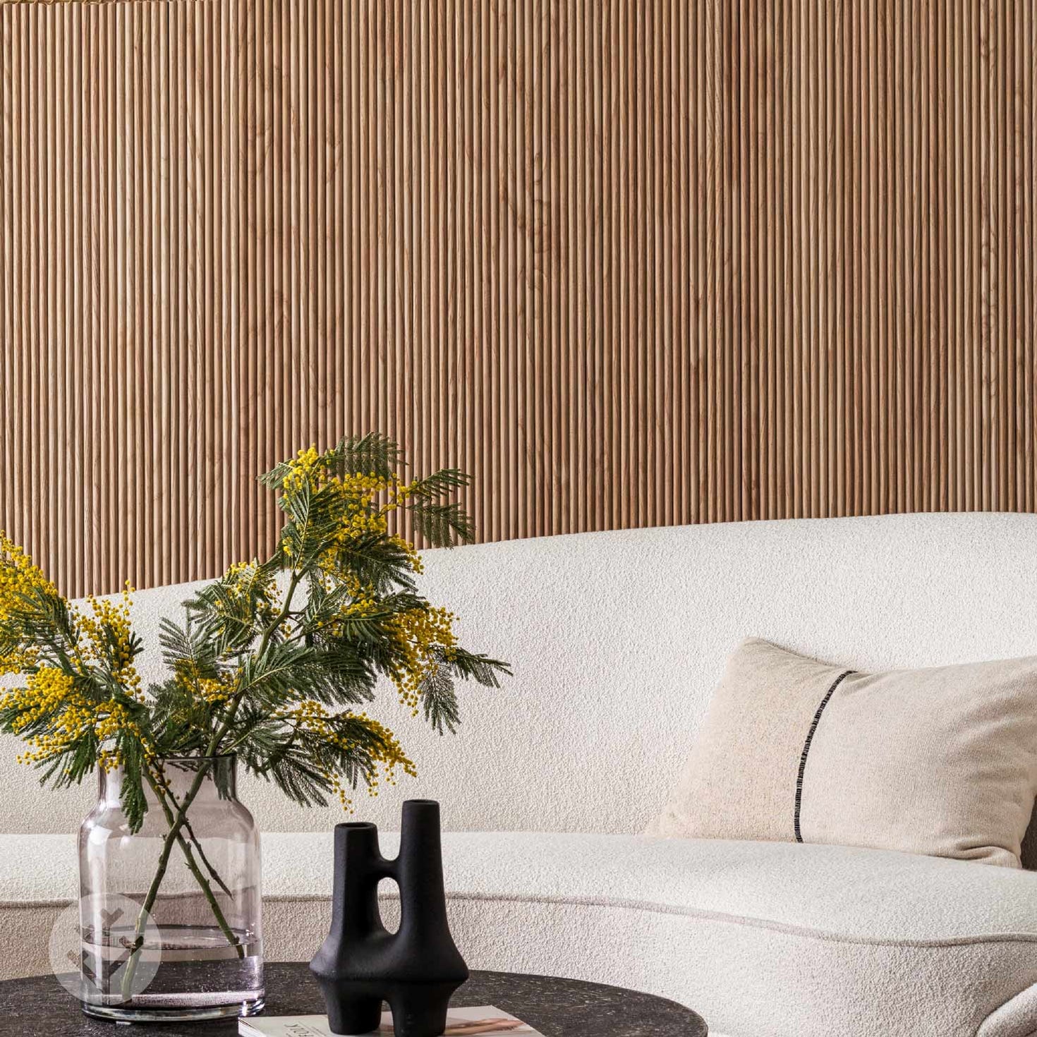 Flutto™ Oak Mini-Ridge Flexible Tambour Wood Panels | Elegant Wall Paneling