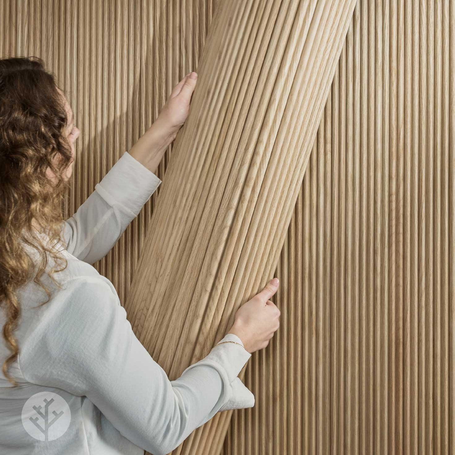 Flutto™ Oak Mini-Ridge Flexible Tambour Wood Panels | Elegant Wall Paneling