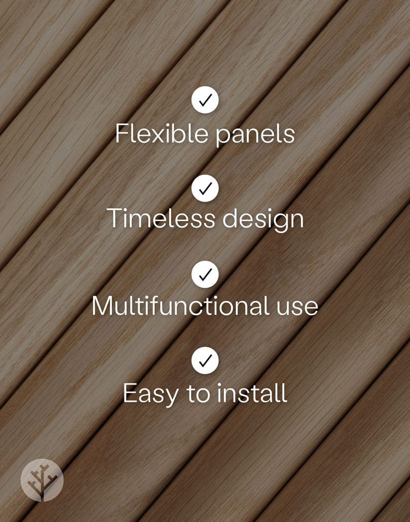 Flutto™ Oak Ridge Flexible Tambour Wood Panels | Premium Flexible Wood Paneling