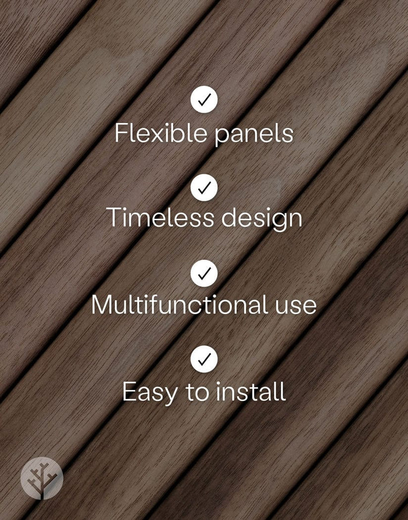 Flutto™ Walnut Ridge Flexible Tambour Wood Panels | Luxurious Flexible Wall Panels