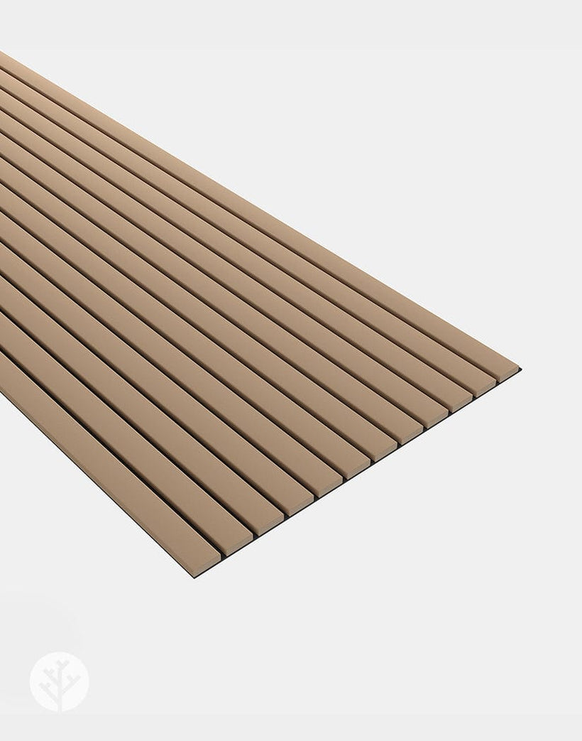 Slatpanel® Luxe Leather Beige Wide Slat Wood Wall Panel