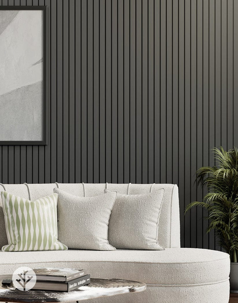 Slatpanel® Luxe Leather Gray Wide Slat Wood Wall Panel
