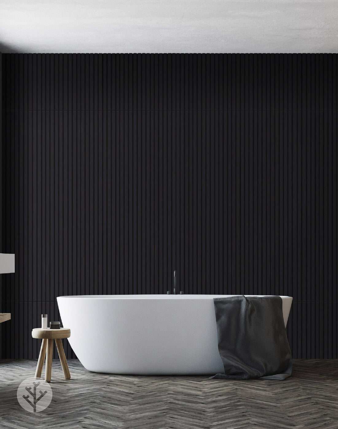 Black Slatted Wood Interior Wall Paneling | Order Online