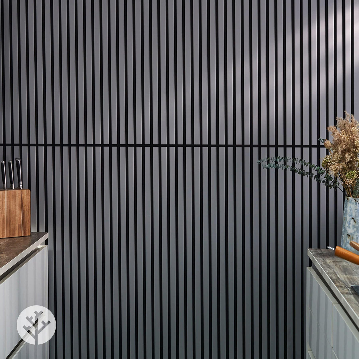 Gray Slatted Wood Interior Wall Panels | Order Online
