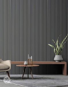 Gray Slatted Wood Interior Wall Panels | Order Online