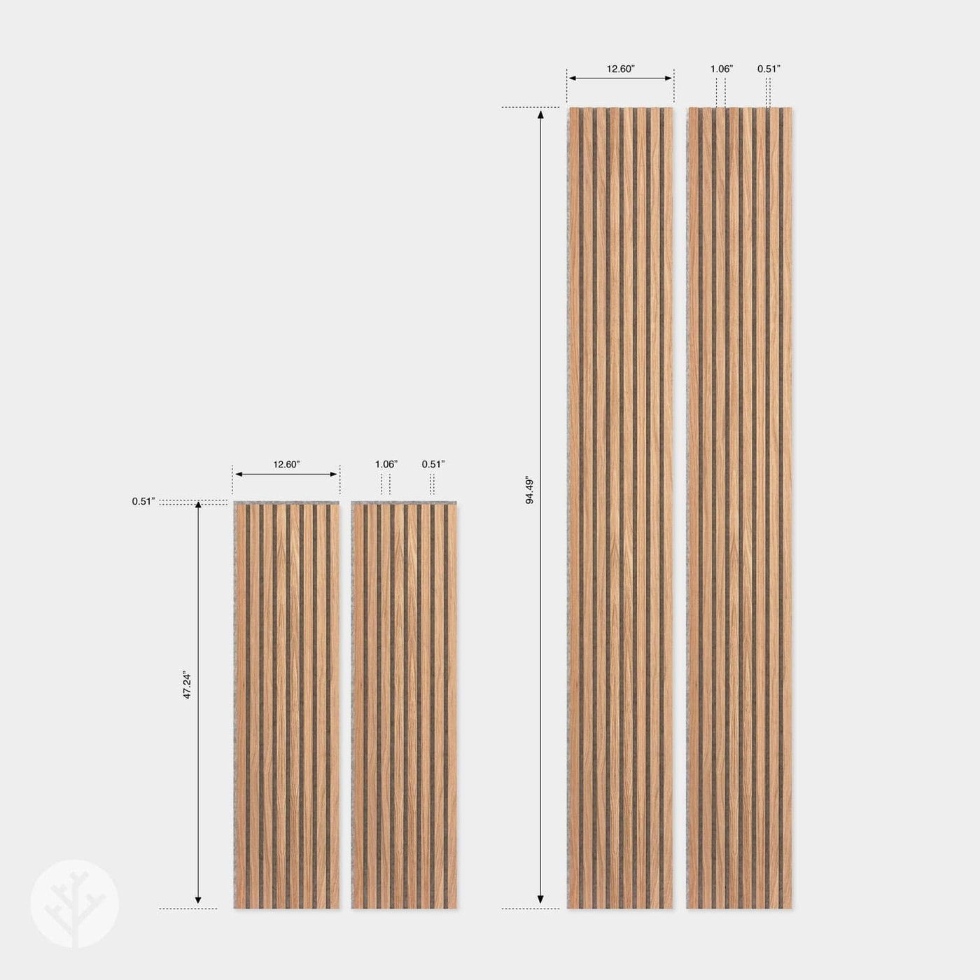 Natural Oak & Grey Felt Slat Wood Wall Panel | Luxury Panels