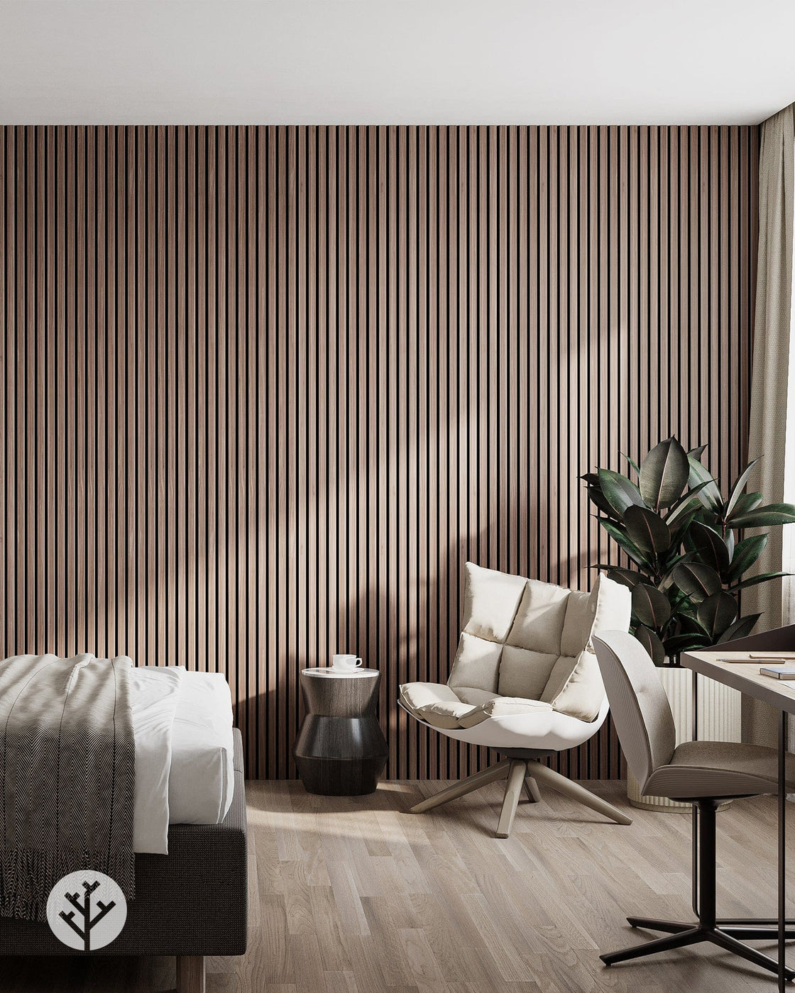 Natural Walnut Slat Wood Wall Paneling | Order Online