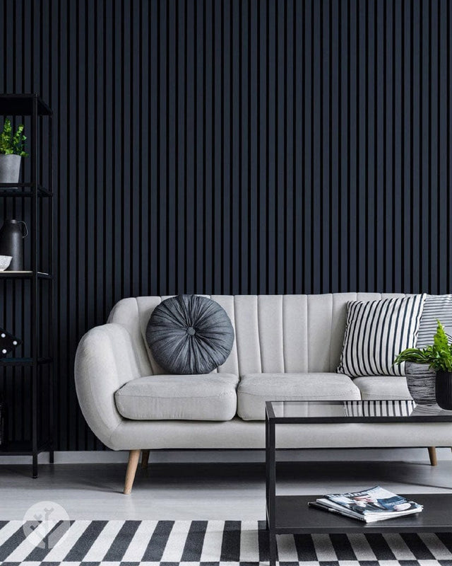 Gray Slatted Wood Interior Wall Panels | Order Online