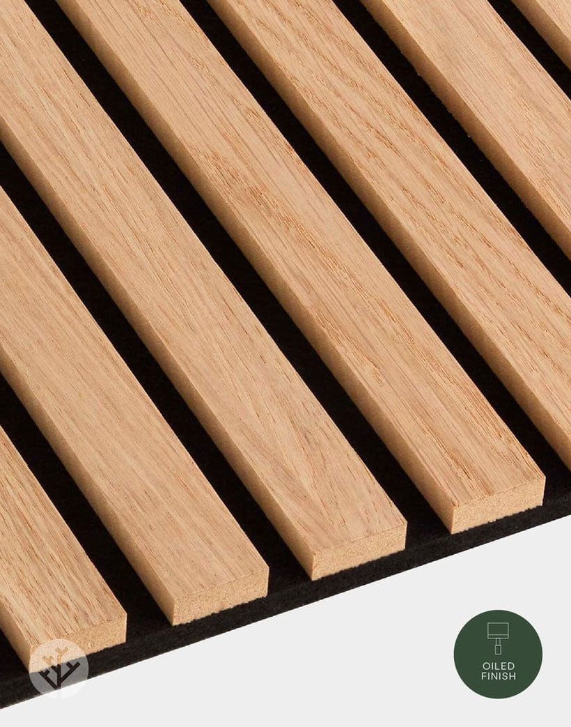 Natural Oak (Natural Core) Acoustic Slat Wood Wall Panels | Order Online