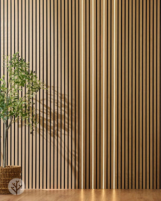 Gray Slatted Wood Interior Wall Panels | Order Online