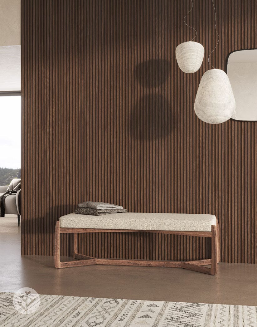 Walnut Slat Fluted Tambour Panels | Contemporary Elegance