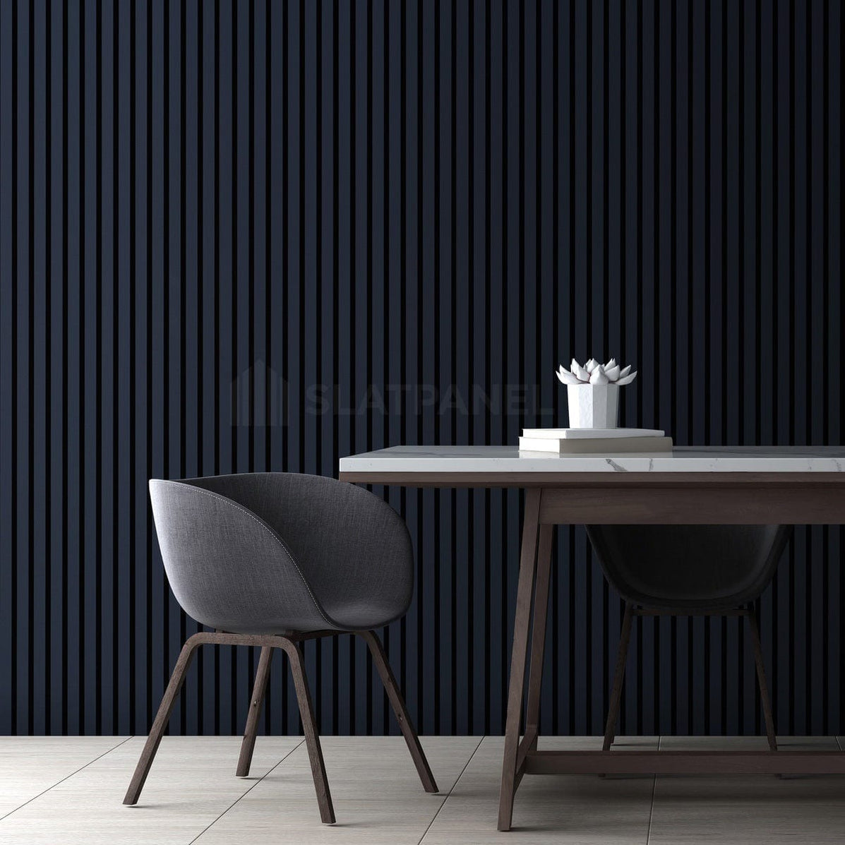 Midnight Blue Interior Wall Wood Slats | Order Online