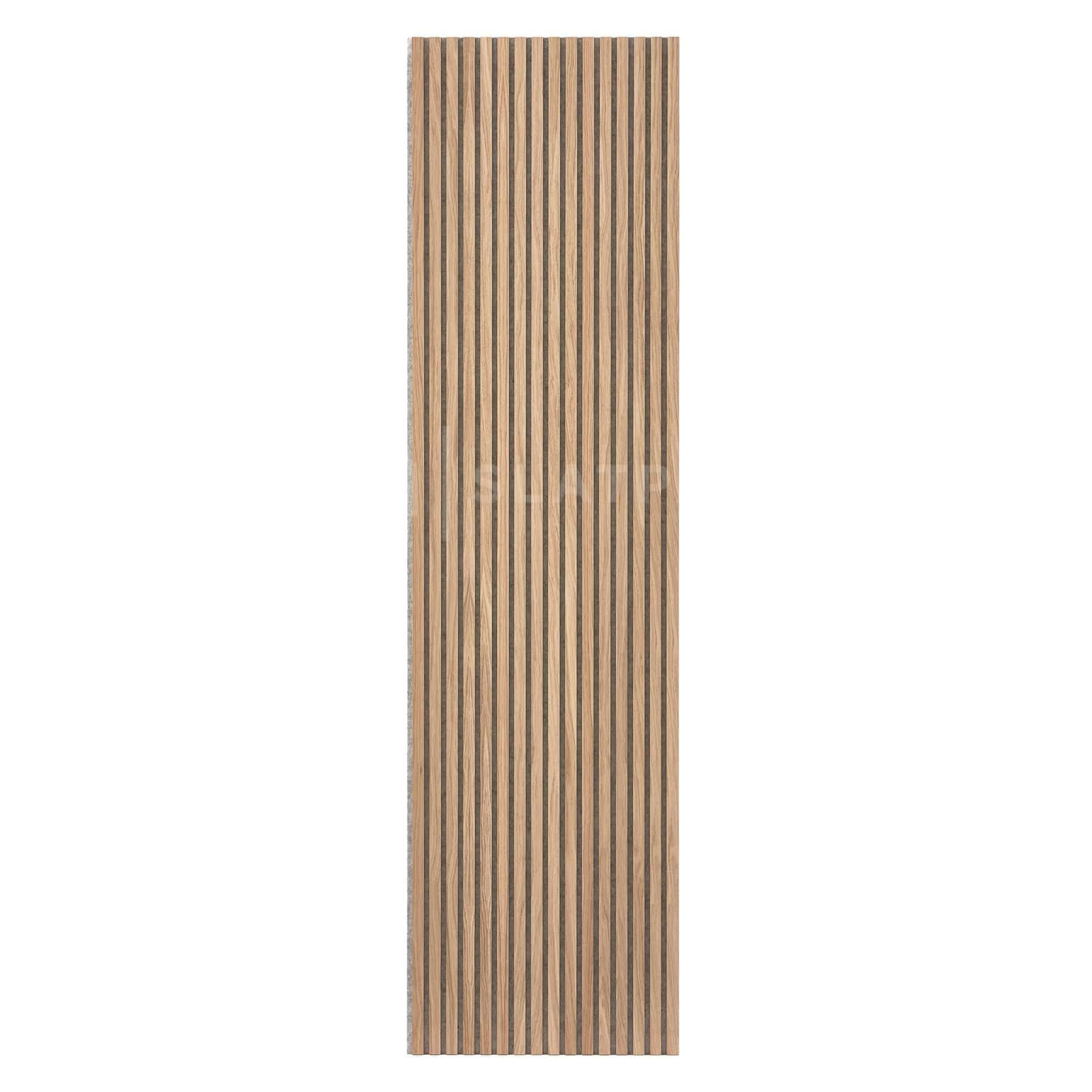 Natural Oak & Grey Felt Slat Wood Wall Panel | Luxury Panels